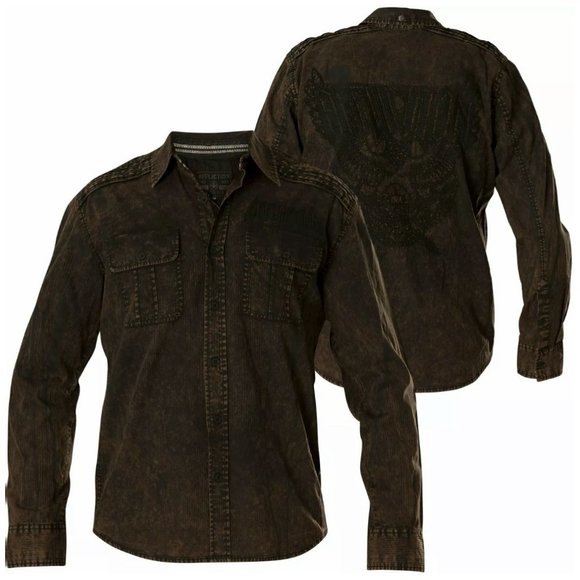Affliction | Shirts | Affliction Mens Button Down Shirt Replica Embroid ...
